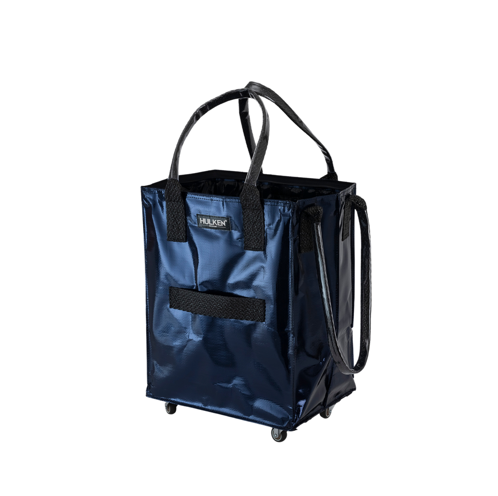 Midnight Blue Tote Bag | Foldable Bag on Wheels – HULKEN®